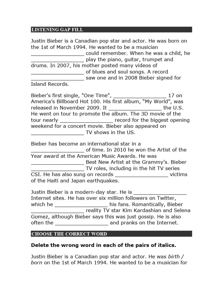 Biography Justin Bieber | PDF