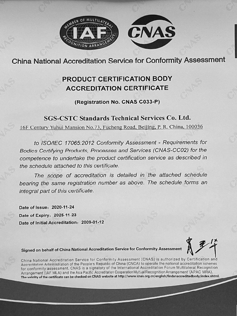 4 - Cnas 17065-SGS | PDF