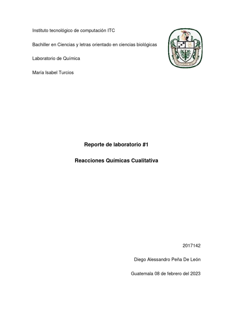 Reporte Química Lab | PDF | Hidróxido de sodio | Ácido