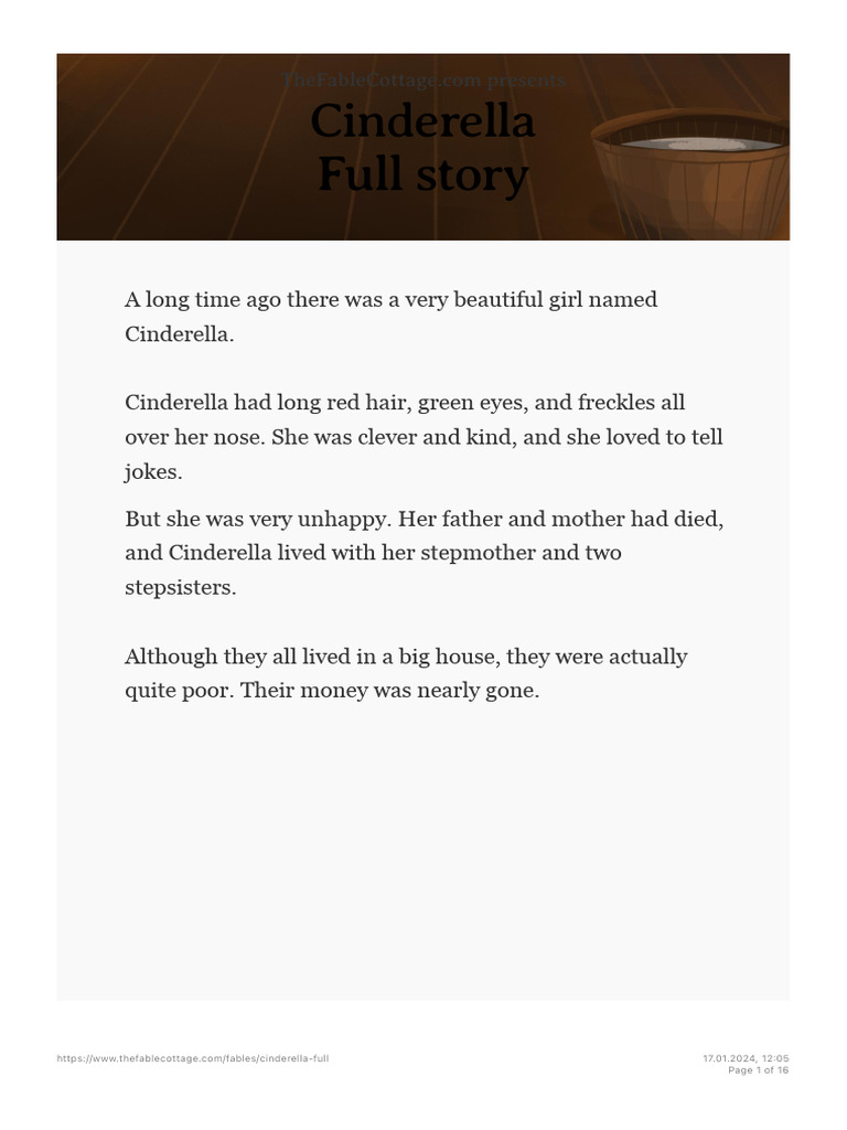 Cinderella (Text + Audio) | PDF | Cinderella