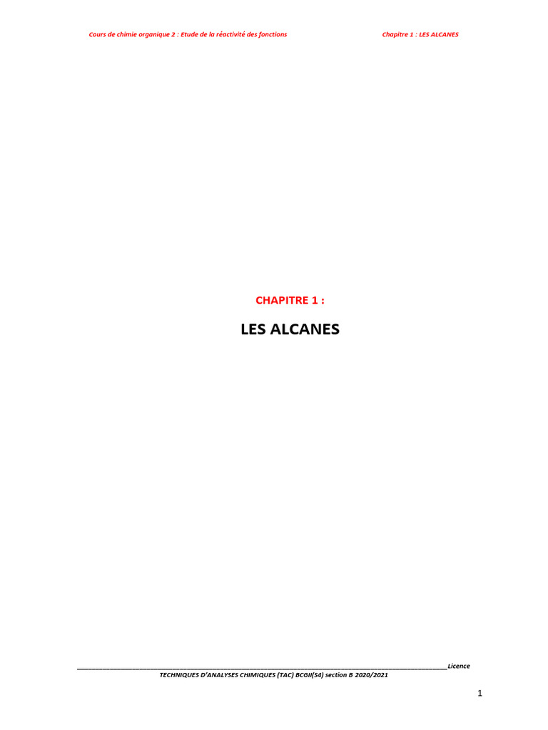 Réactivité et préparation des alcanes | PDF | Alcane | Catalyse