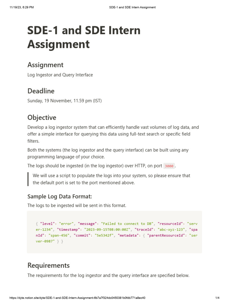 SDE-1 and SDE Intern Assignment | PDF | Usability | Information Retrieval SDE-1 and SDE Intern Assignment | PDF | Usability | Information Retrieval