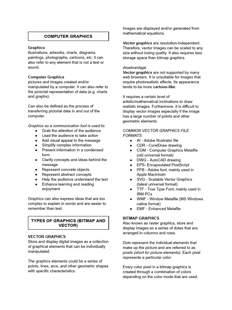 Digital Imaging Quiz T1 Reviewer | PDF | Graphics | Computer Science
