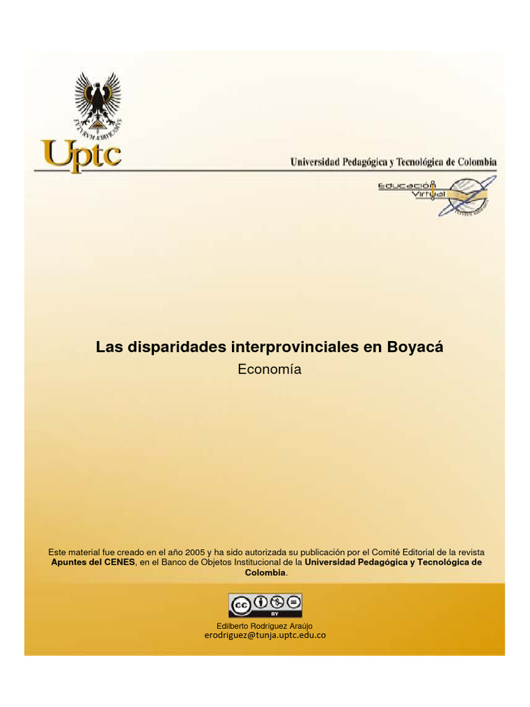 Las Disparidades Interprovinciales en Boyaca | PDF | Economias