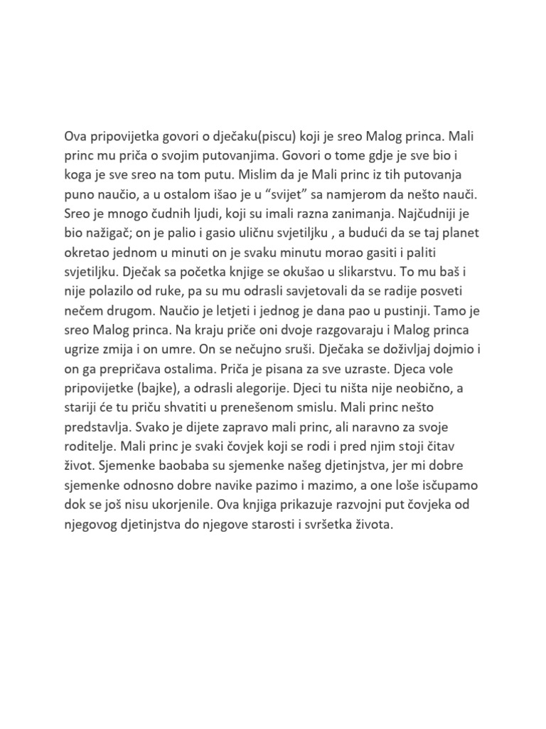 Kratki Sadrzaj | PDF