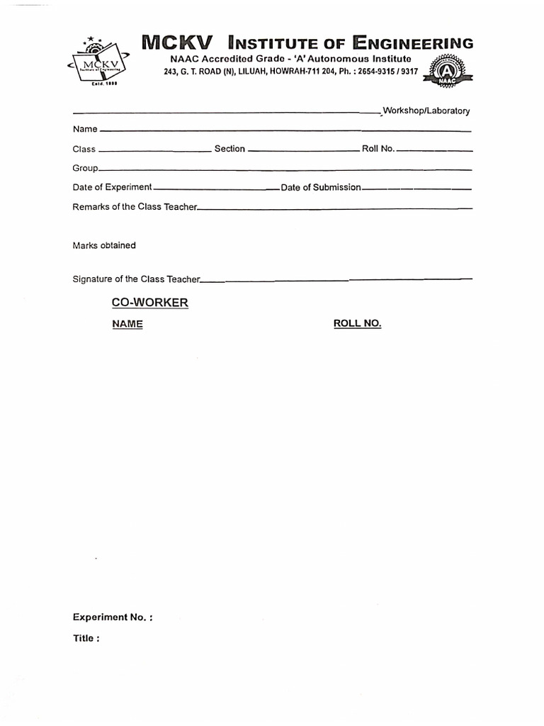 Co Worker Sheet | PDF