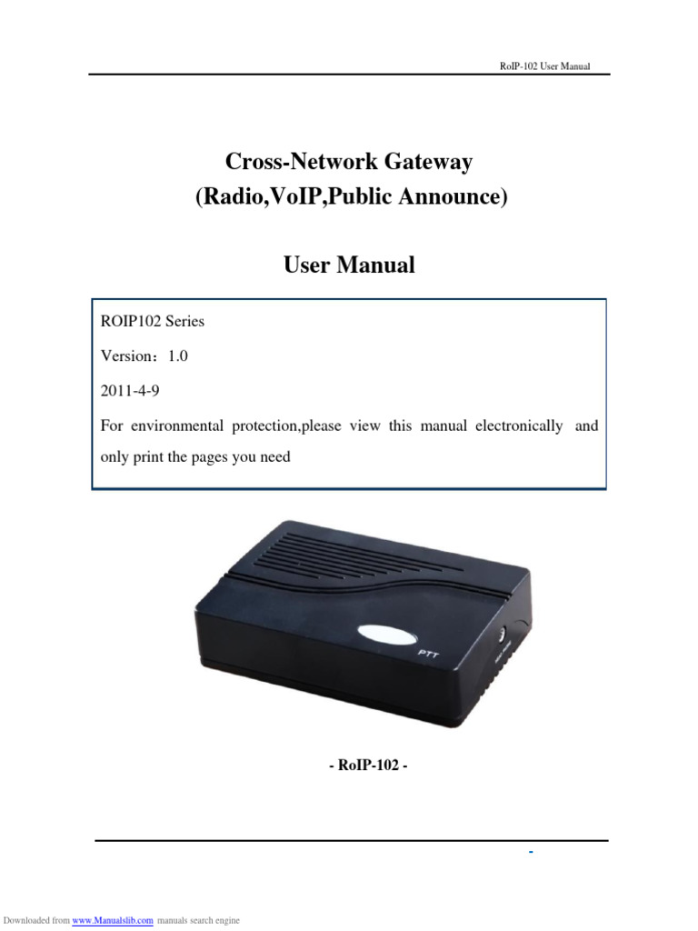 Roip102 Series | PDF | Computer Network | Ip Address