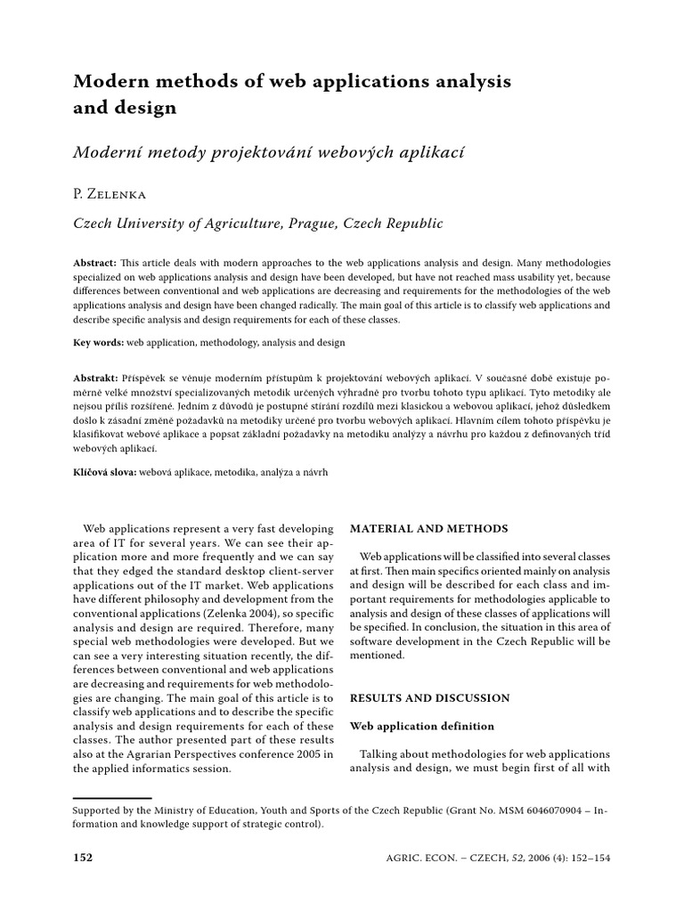 Modern Methods of Web Applications Analysis and Design (Article) Author ...