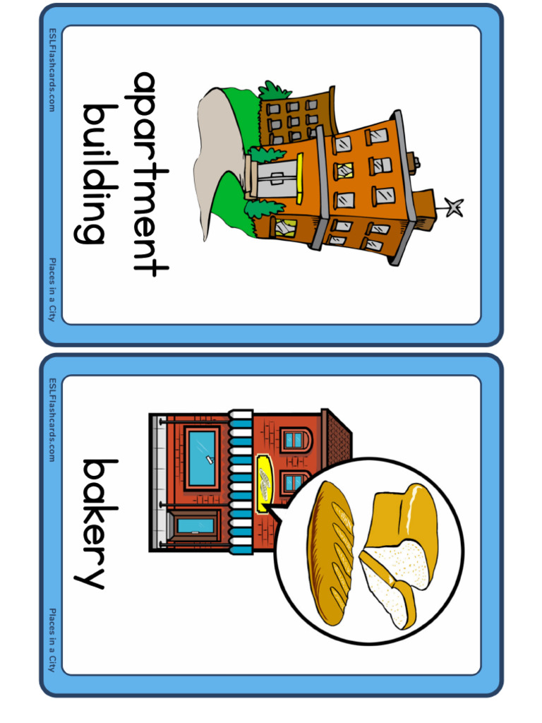 Places in A City Medium Flashcards With Labels | PDF