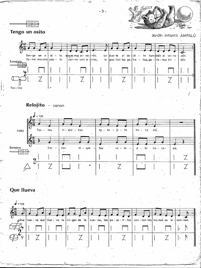 Tengo in Osito - Relojito - Que Llueva | PDF