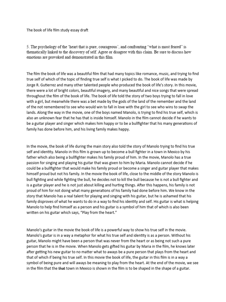 Manolo's Journey to Self in The Book of Life | PDF