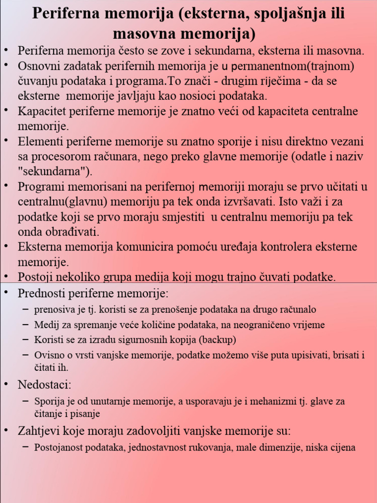 Periferna Memorija-Magnetni Memorijski Mediji | PDF