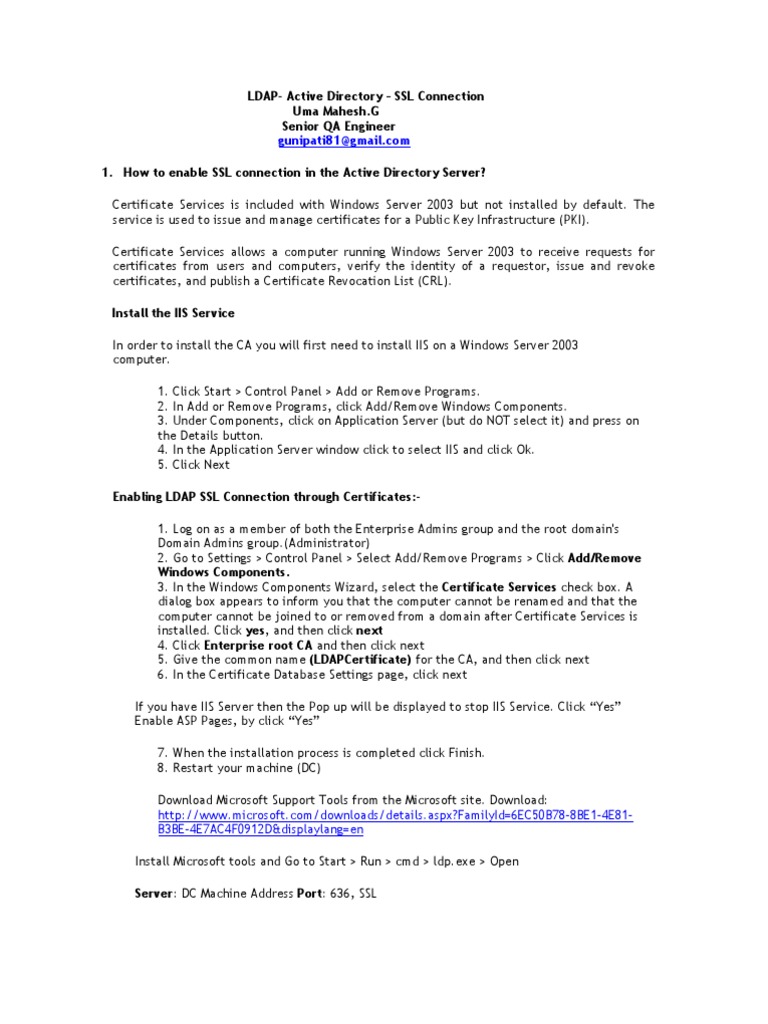 Ldap | PDF | Public Key Certificate | Active Directory