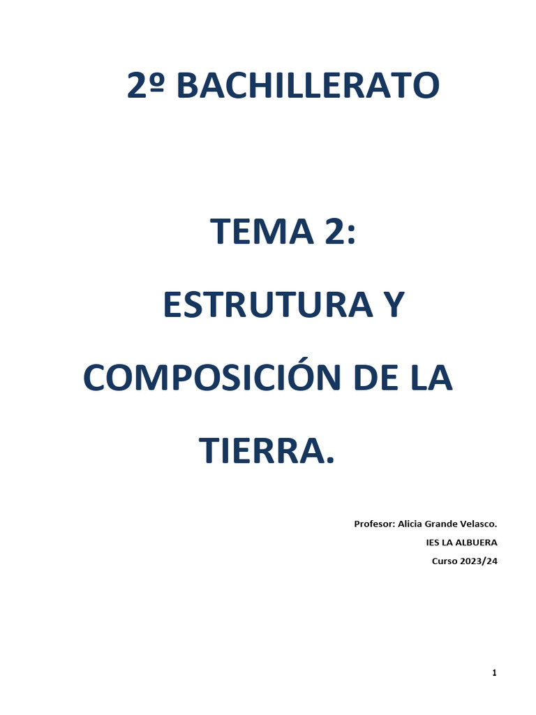 Tema 2 Estructura y Composición de La Tierra | PDF | Temblores | Tierra Tema 2 Estructura y Composición de La Tierra | PDF | Temblores | Tierra