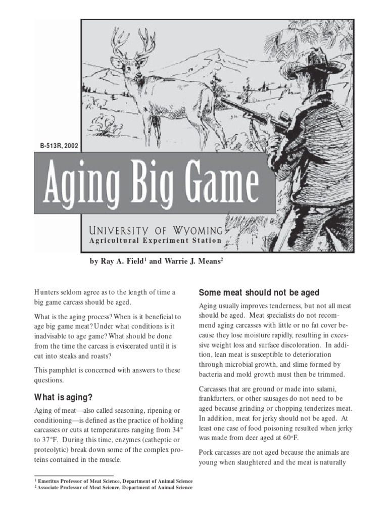 Aging Wild Game | PDF | Meat | Jerky