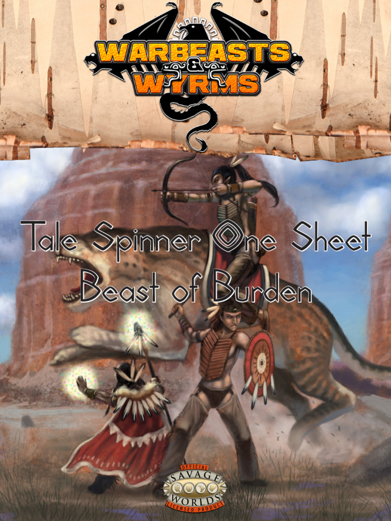 Savage Worlds - Warbeasts & Wyrms - Tale Spinner One Sheet - Beast of ...
