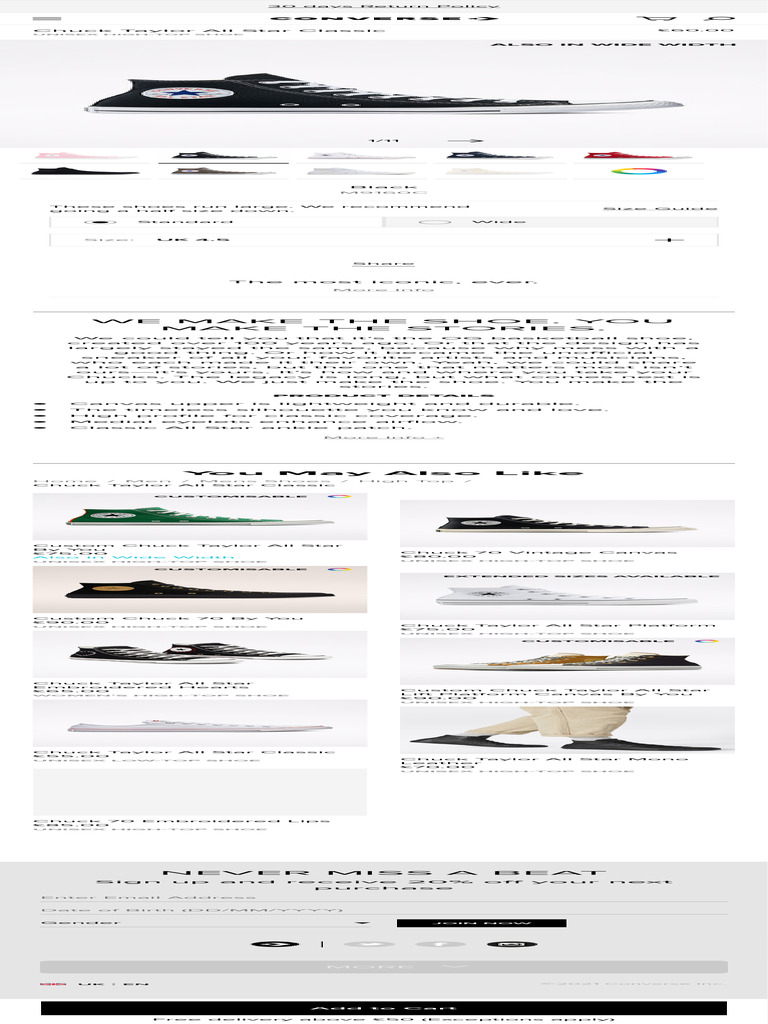 Chuck Taylor All Star Classic - Converse GB | PDF | Shoe | Sneakers