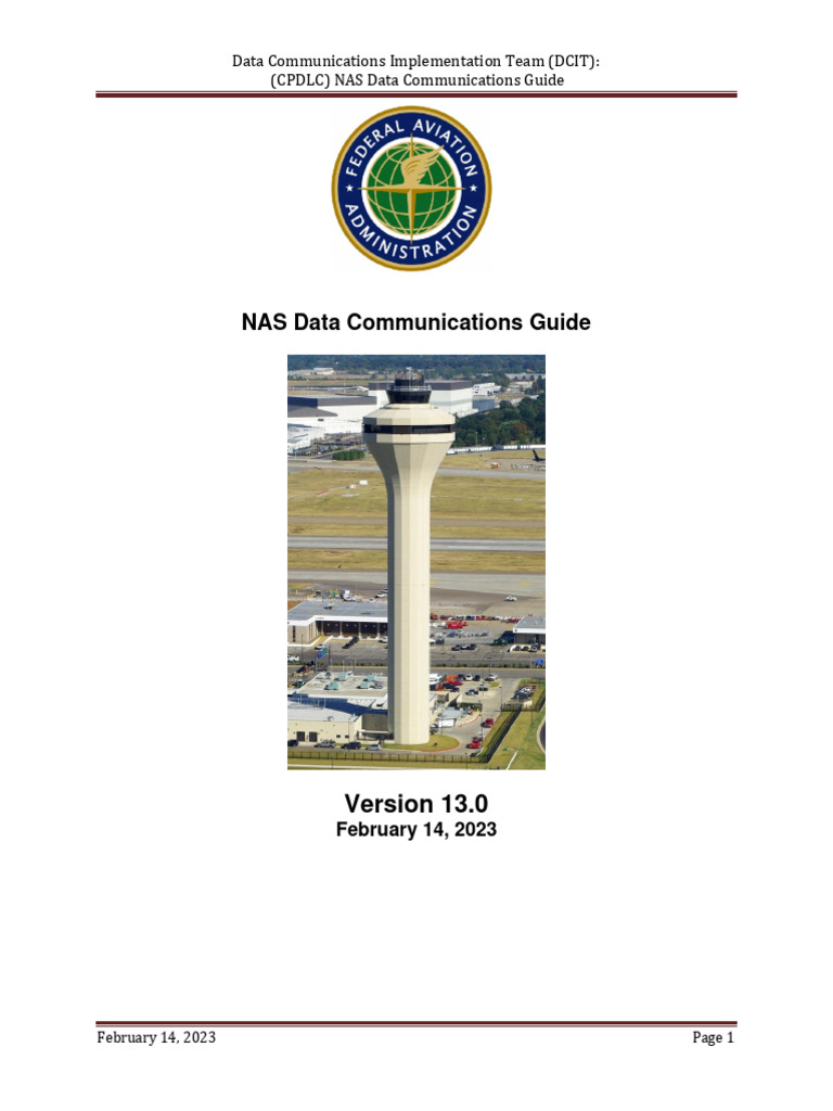 DCIT NAS Data Communications Guide v13.0 - Final - 20230222 | PDF | Air Traffic Control ...