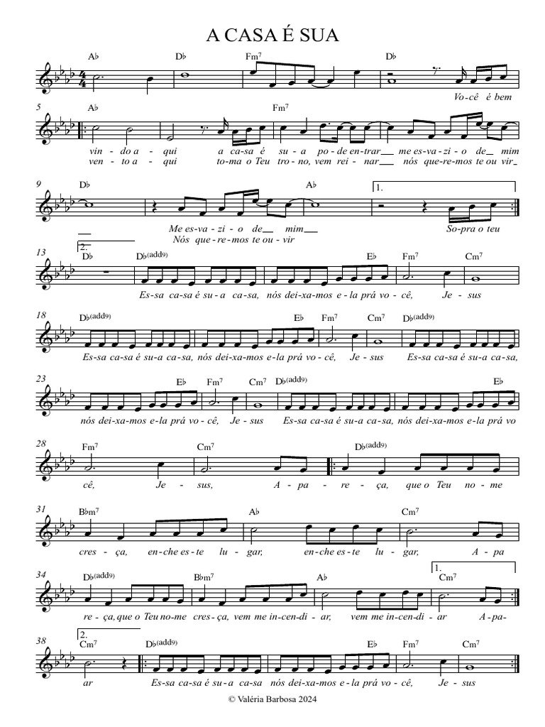 A Casa É Sua - Partitura Completa | PDF