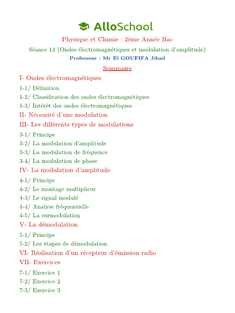 Seance 14 Ondes Electromagnetiques Et Modulation D Amplitude 4 | PDF