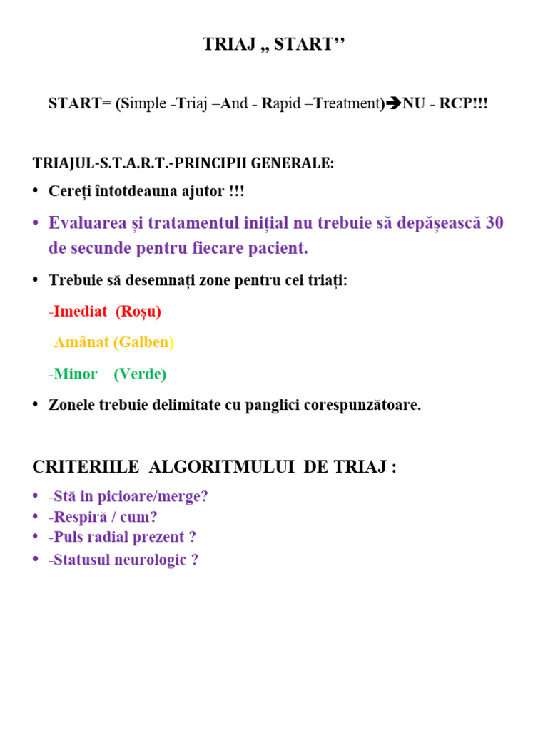 2.triaj Start Pe Scurt | PDF