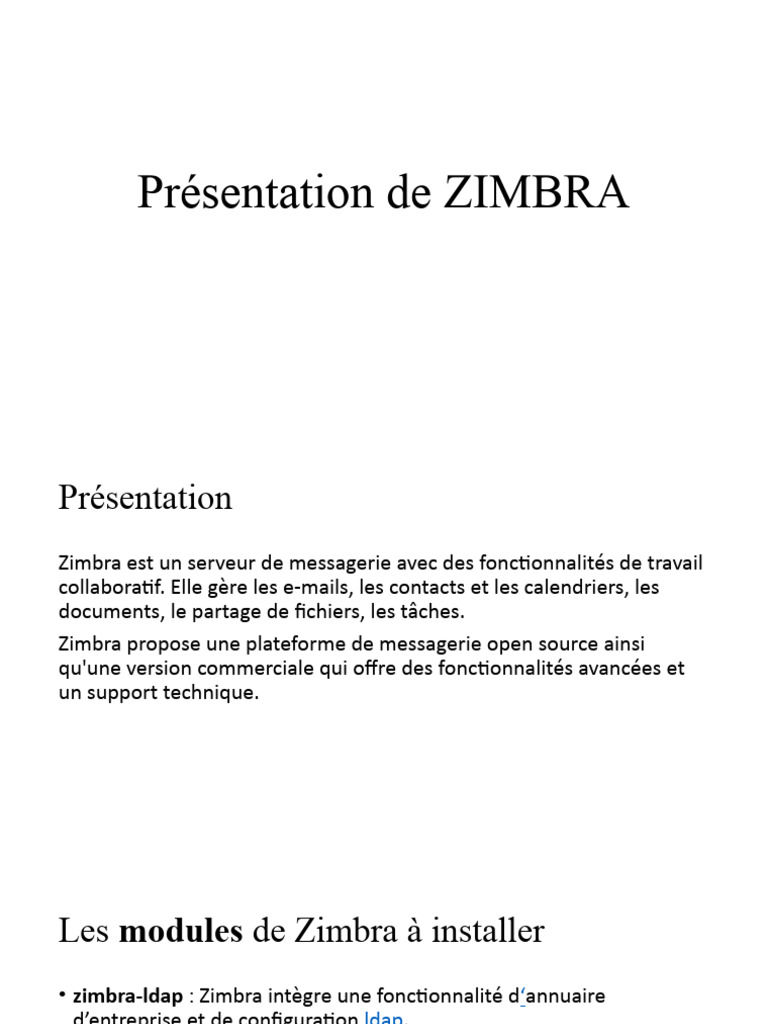 Zimbra | PDF