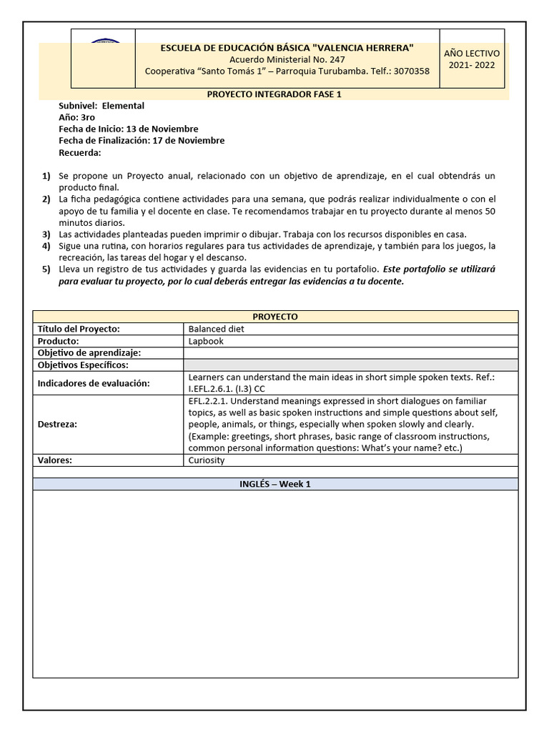 Proyecto Integrador Fase 1 3ro | PDF