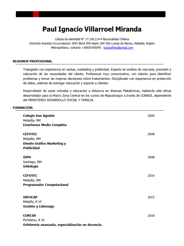 CV Paul Villarroel | PDF