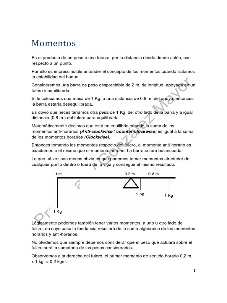 Momentos y Estabilidad en Buques | PDF | Geometría euclidiana | Ingeniería mecánica