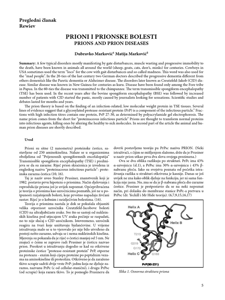 Prioni I Prionske Bolesti | PDF
