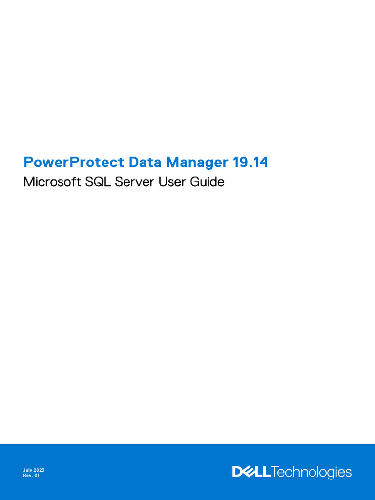 Manual47350010 Powerprotect Data Manager 19 14 Microsoft SQL Server ...
