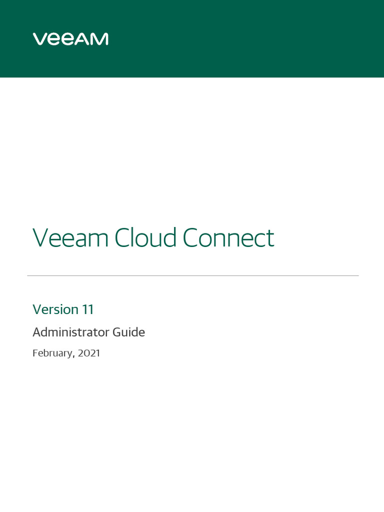 Veeam Backup 11 0 Cloud Administrator Guide | PDF | Backup | Cloud ...