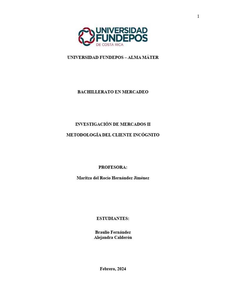 Metodología del Cliente Incógnito | PDF