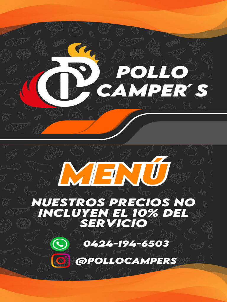Menú Pollo Campers 2024 | PDF | Comida y bebida | Preparación de comida ...