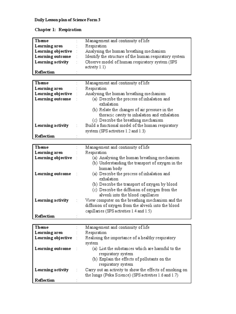 Science Form 3 Chapter 1-10 | PDF | Respiratory System | Breathing