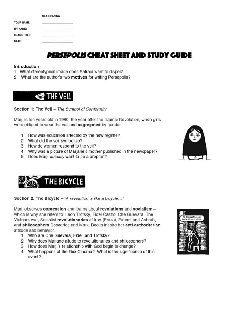 Persepolis Study Guide and Cheat Sheet | PDF | Mohammad Reza Pahlavi ...