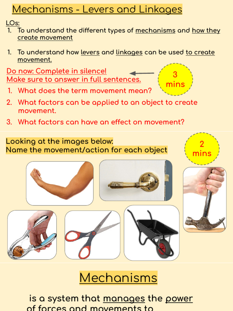 Mechanical Systems - Levers and Linkages - Year 7 | PDF