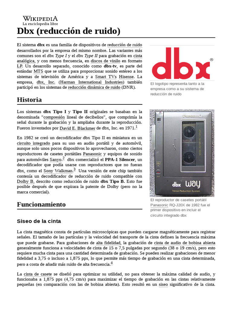 DBX Reducción de Ruido | PDF | ruido | Electrónica