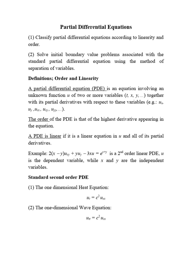 Partial Differential Equations | PDF | Partial Differential Equation ...