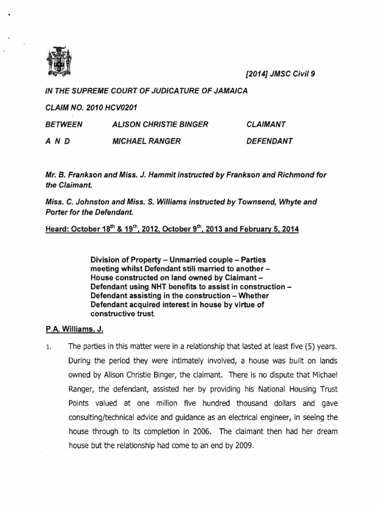 Binger, Alison V Ranger, Michael | PDF | Trust Law | Property Law