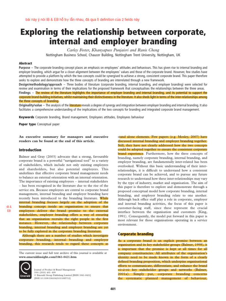 Foster Et Al (2010) | PDF | Brand | Employment