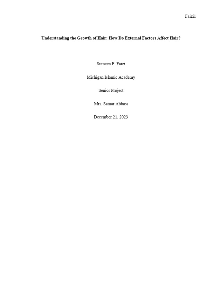 Senior Project Research Paper 1 | PDF | Hair Loss | Dietary Supplements
