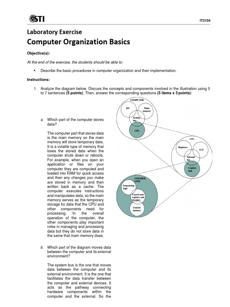 Computer Organization Lab Exercise | PDF | Central Processing Unit ...