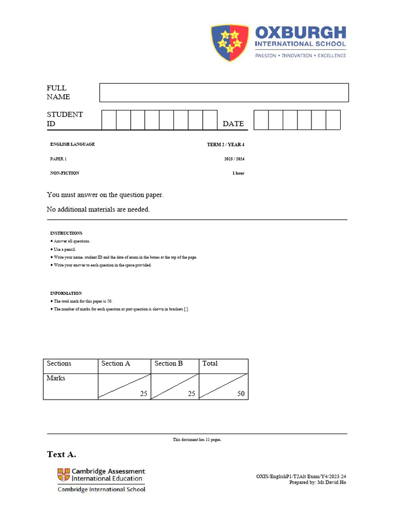 Eng - T2 - Y4 - P1 - Alternative Docx - Docx 20232024 | PDF