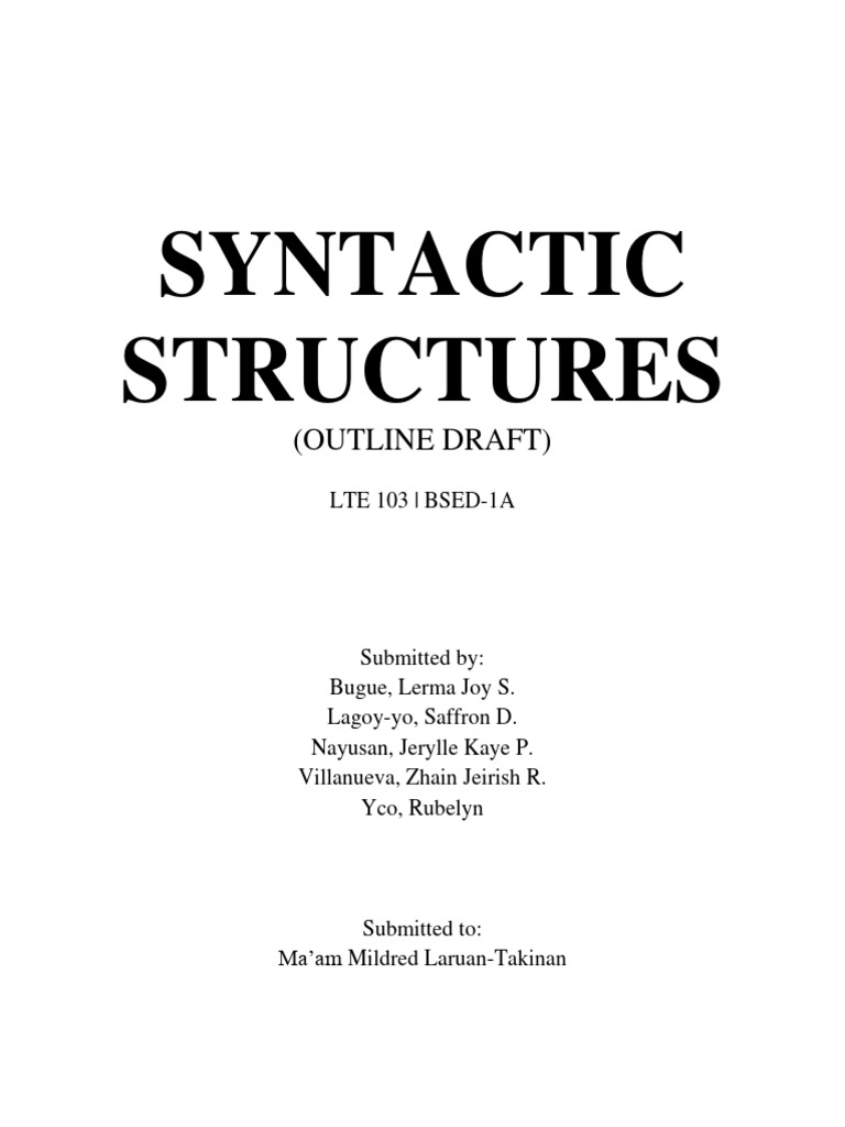 Syntactic Structures | PDF | Verb | Adjective