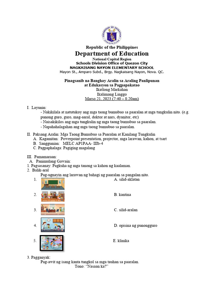 LP in Araling Panlipunan 1 | PDF