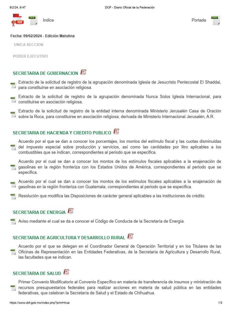 Dof 0902 | PDF | México | Gobierno