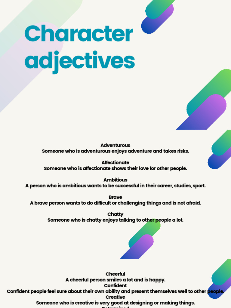 Character Vocabulary | PDF