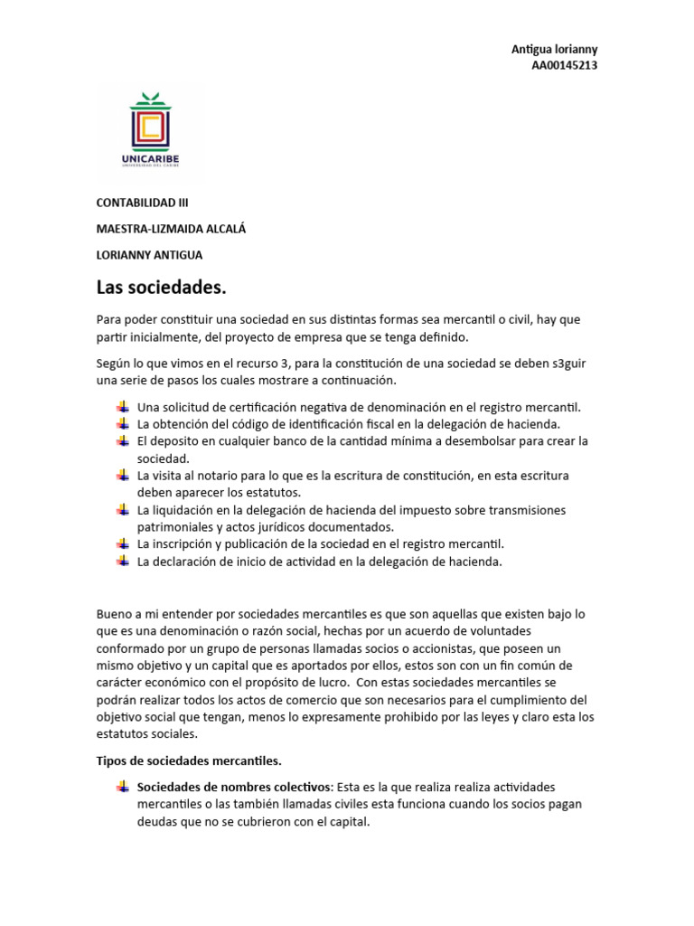 Guía de Constitución de Sociedades Mercantiles | PDF