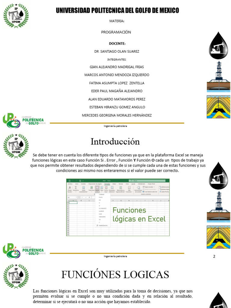 Funciones Lógicas en Excel para Ingeniería | PDF | Programación de ...